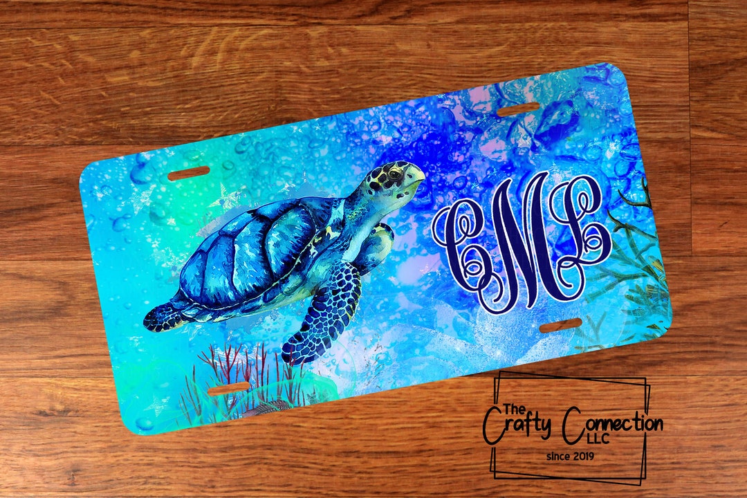 Monogram Turtle License Plate, Sea Turtle License Plate, Monogram ...