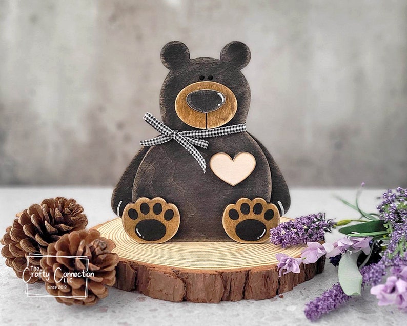 Black Bear Home Decor, Personalized Bear Gift, Baby Shower Gift With ...