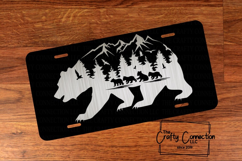 Bear License Plate License Plate Bear With 4 Cubs Front - Etsy
