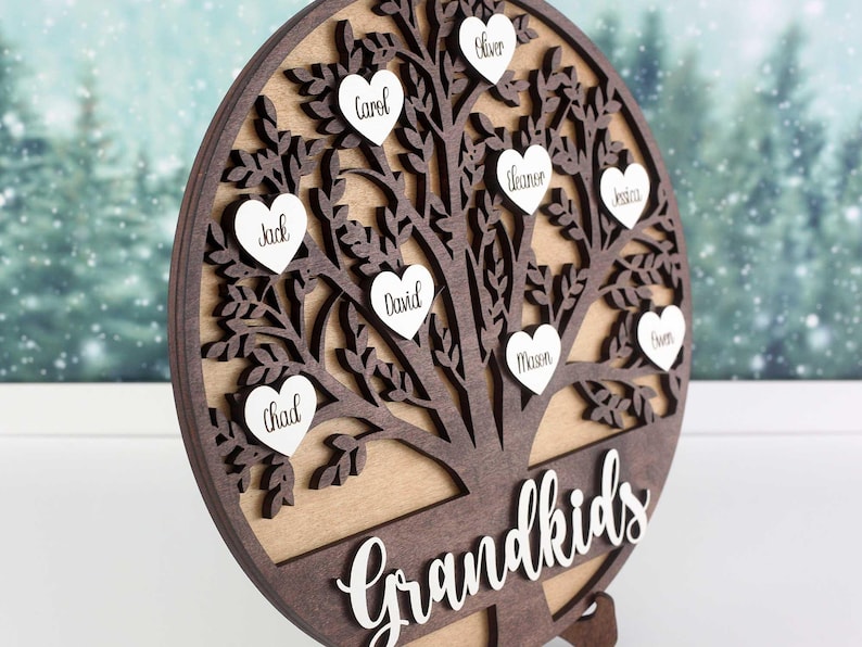 Personalized Family Tree Sign With Names, Custom Wood Decor - Etsy