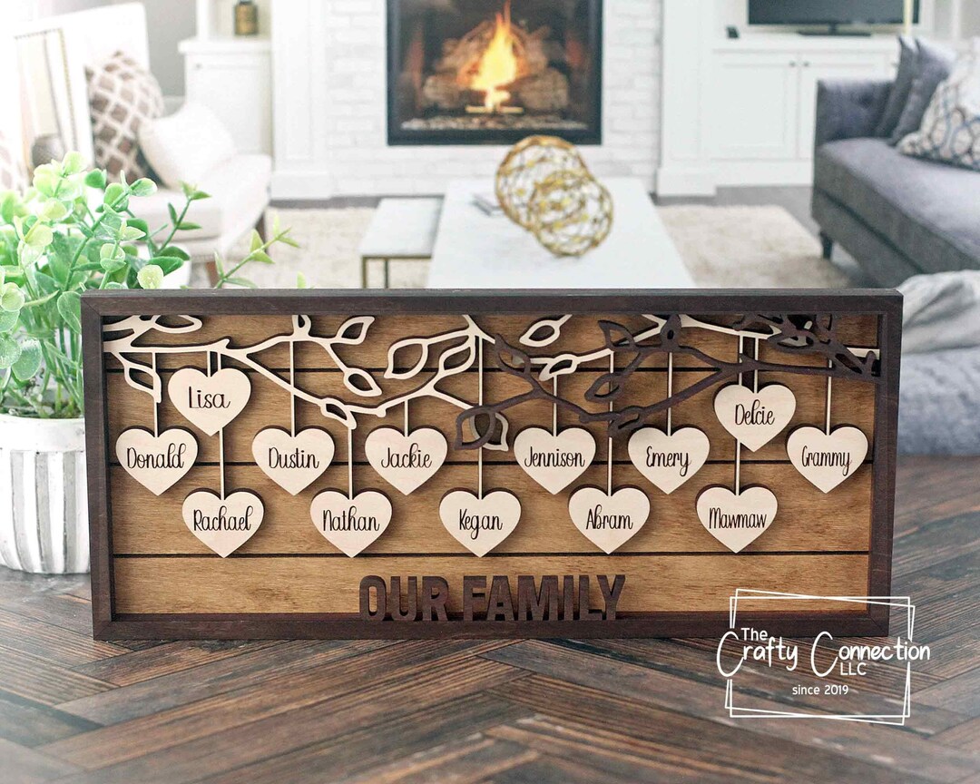 Personalized Family Tree, Family Sign, Family Gift, Family Tree Wood ...