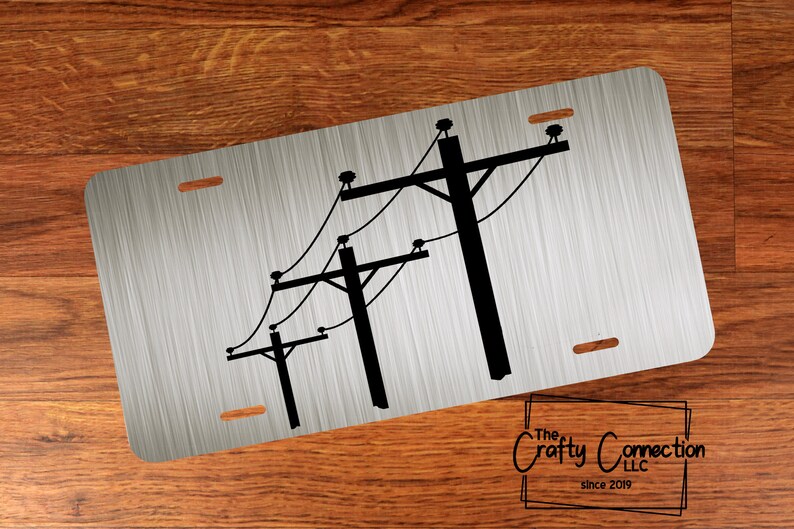 Lineman Front License Plate - Lineman Car Tag - Utility Power Poles ...