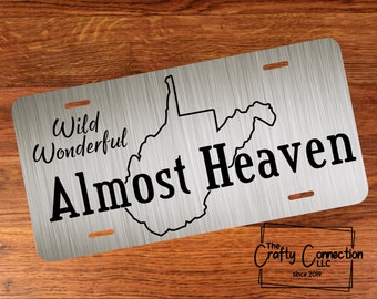 WV West Virginia Custom License Plate Custom Car Tag - Etsy