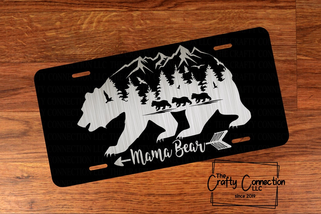 Mama Bear Front License Plate, Bear License Plate, 3 Baby Bears License ...