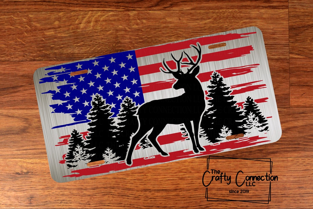 Deer Front License Plate, American Flag License Plate, Wildlife License ...