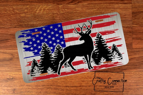 Deer Front License Plate American Flag License Plate | Etsy