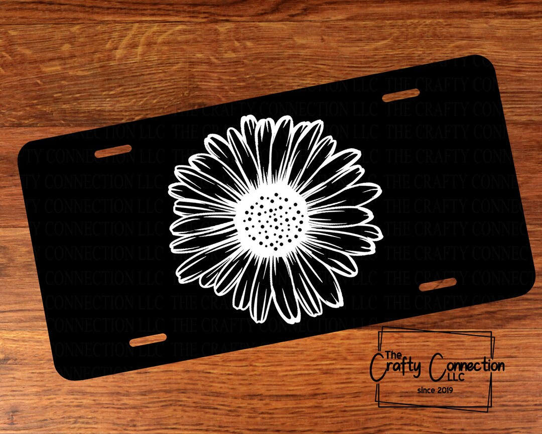 Daisy Front License Plate, Floral Vanity License Plate, Custom License ...