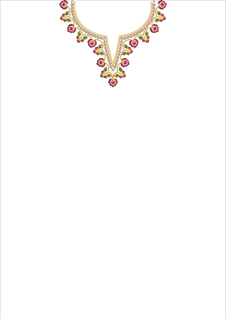 Small Neck Embroidery Design: Machine Embroidery Pattern for Blouse ...