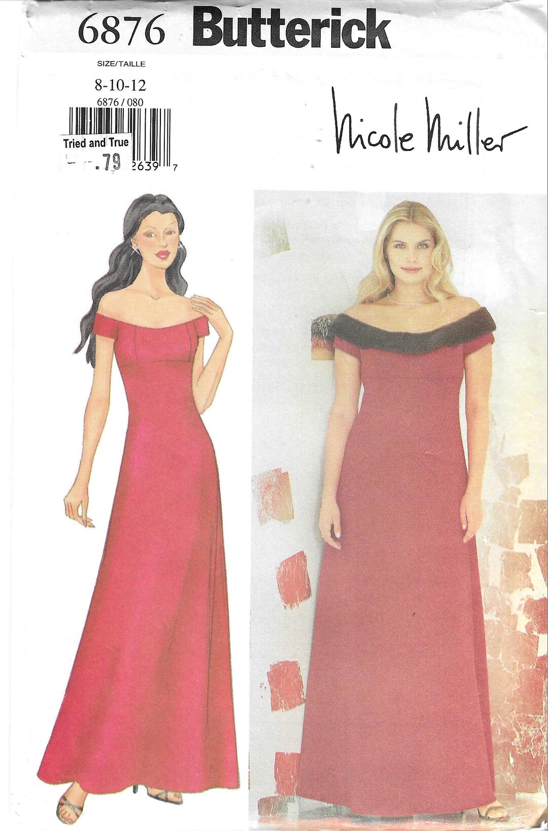 Butterick 6876 Evening Dress and Detachable Collar Sewing - Etsy