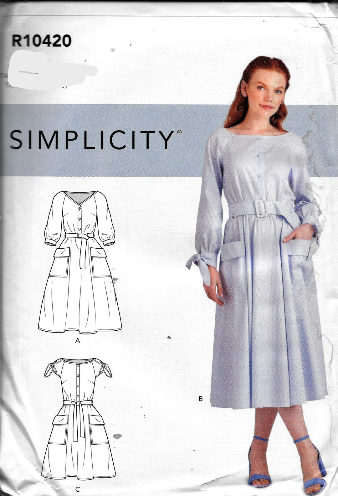 Simplicity R10420/ 9040 Misses Modest Dress Sewing Pattern 10420 UNCUT ...