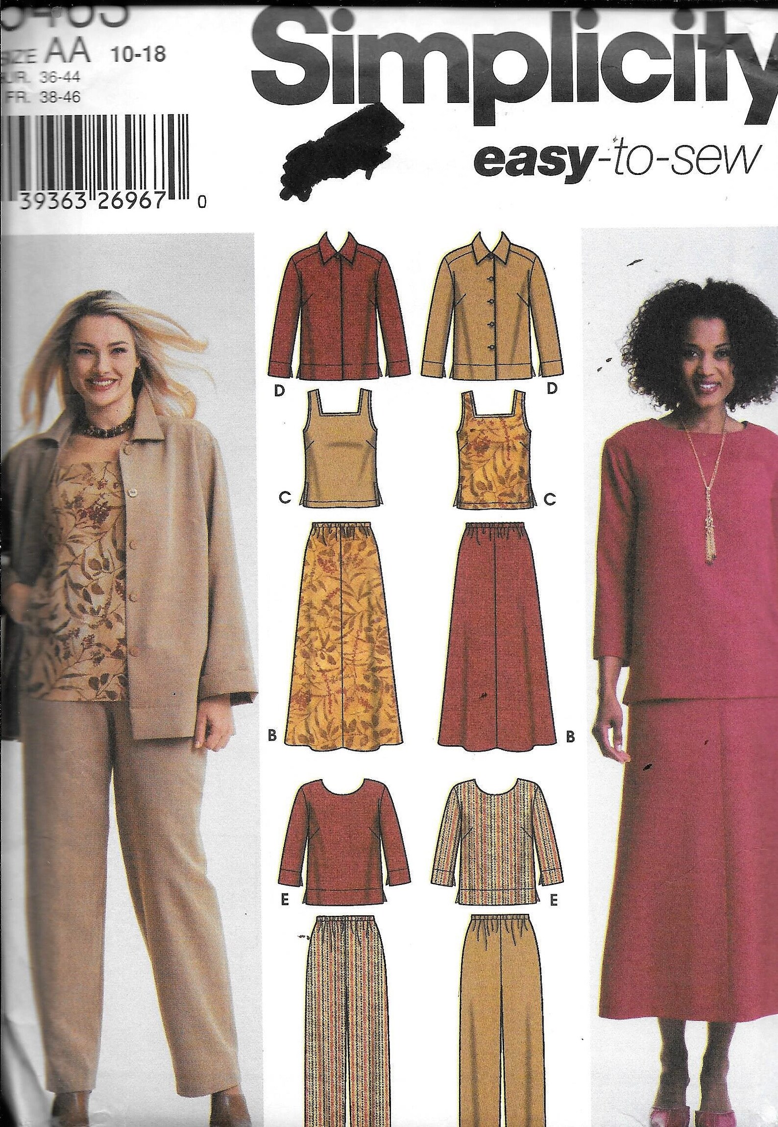 Simplicity 5463 Womens Plus Size Wardrobe 5 Pieces Jacket | Etsy