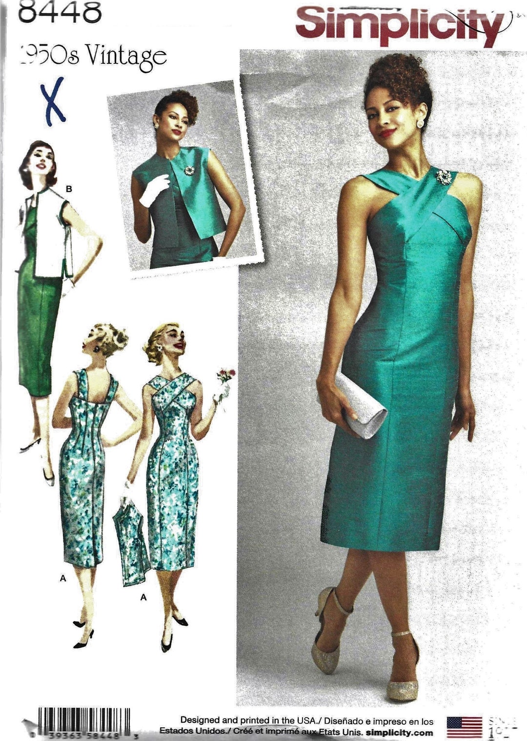 Simplicity 8448 Vintage 1950s Dress and Jacket Sewing Pattern UNCUT ...