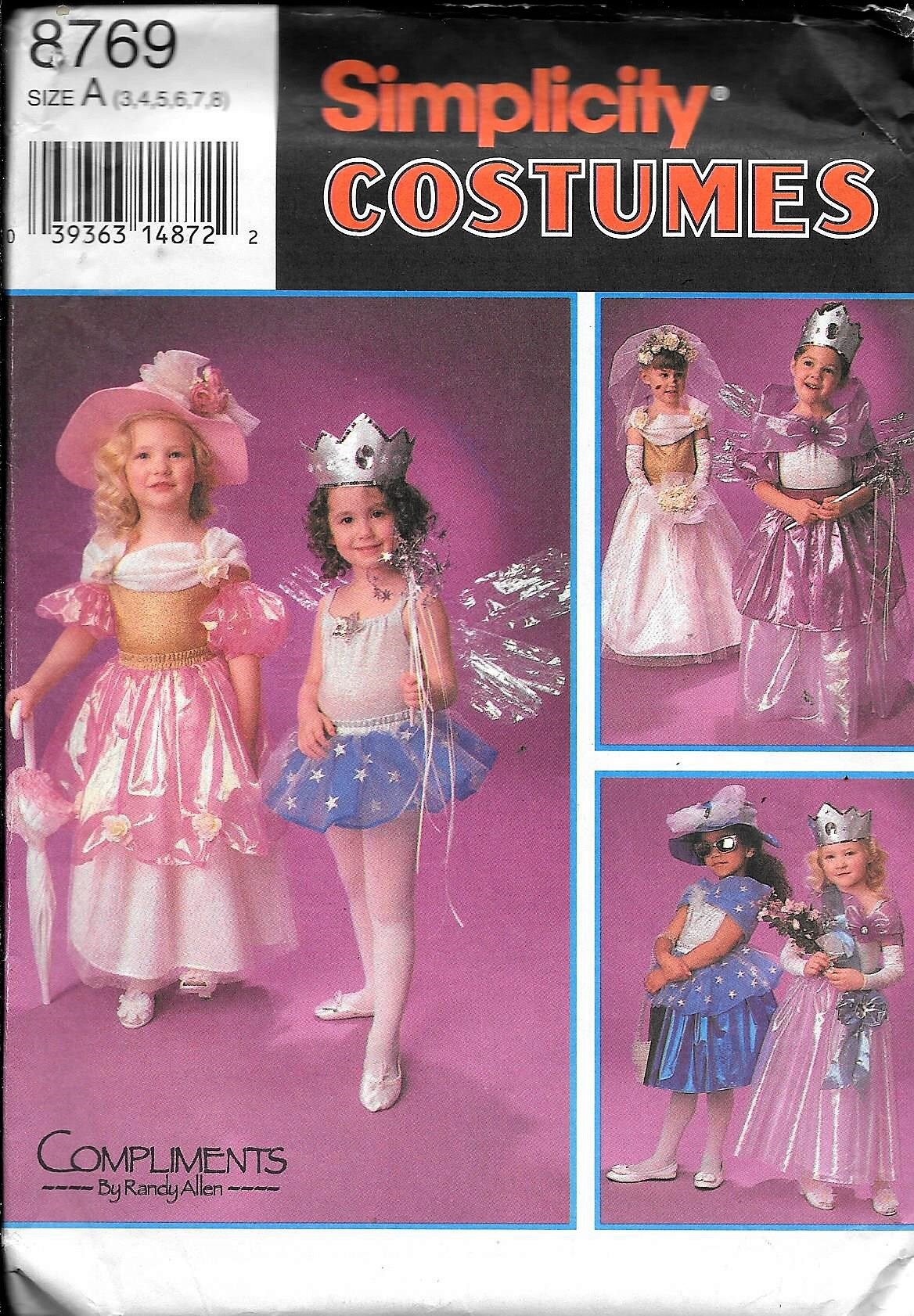Simplicity Costume Pattern 8769 Costume Bride Pageant Southern Belle ...