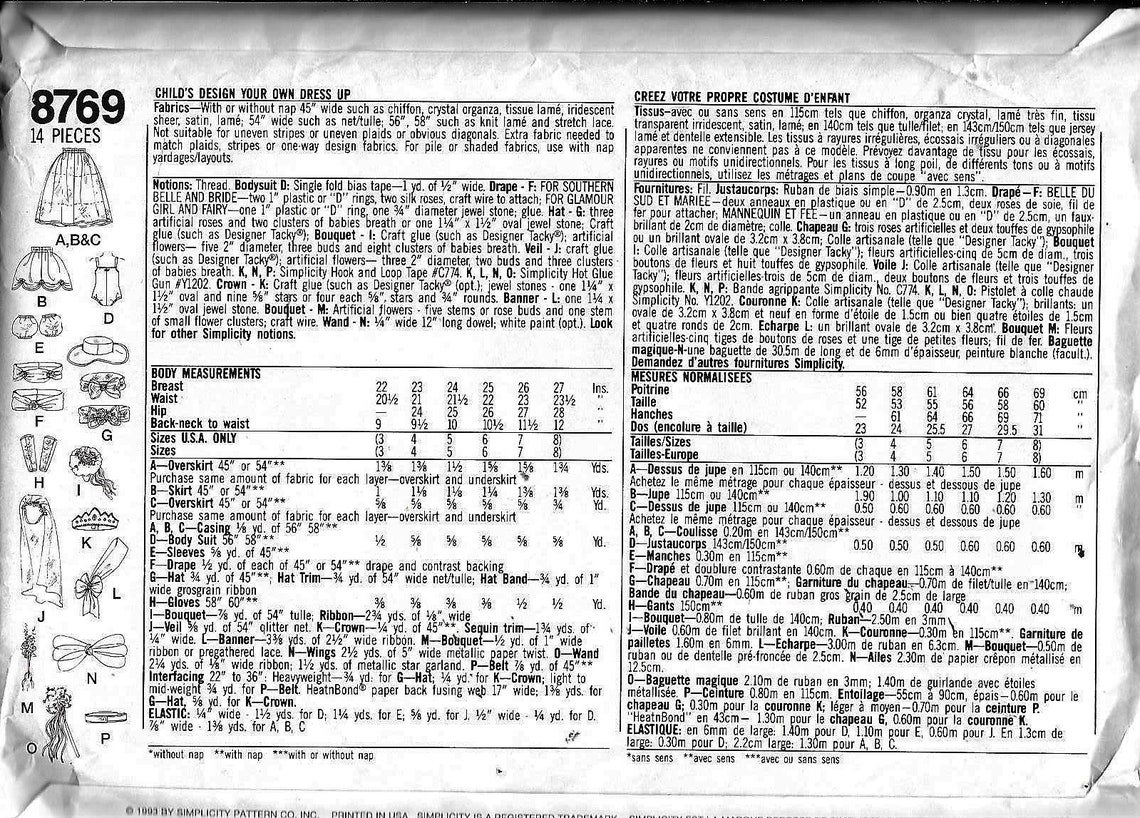 Simplicity Costume Pattern 8769 Costume Bride Pageant Southern - Etsy