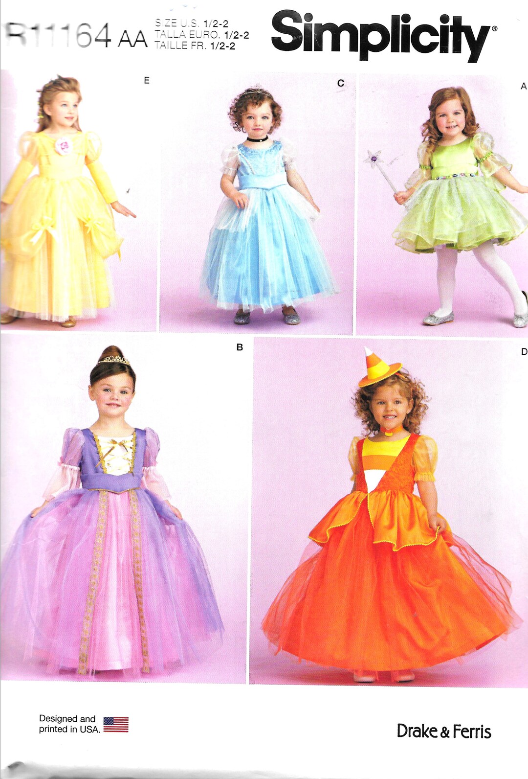 Simplicity R11164/1303 Girls Princess Costume Sewing Pattern UNCUT Size ...