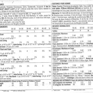 Simplicity 4083 Dracula Coat Cape Hat Coachman Mens Costume Sewing ...