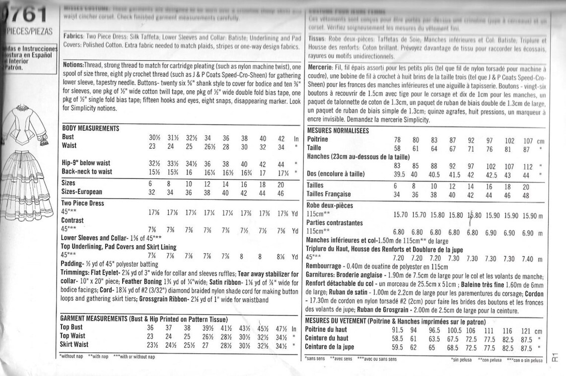 Simplicity 9761 Dress Pattern Southern Belle Civil War | Etsy