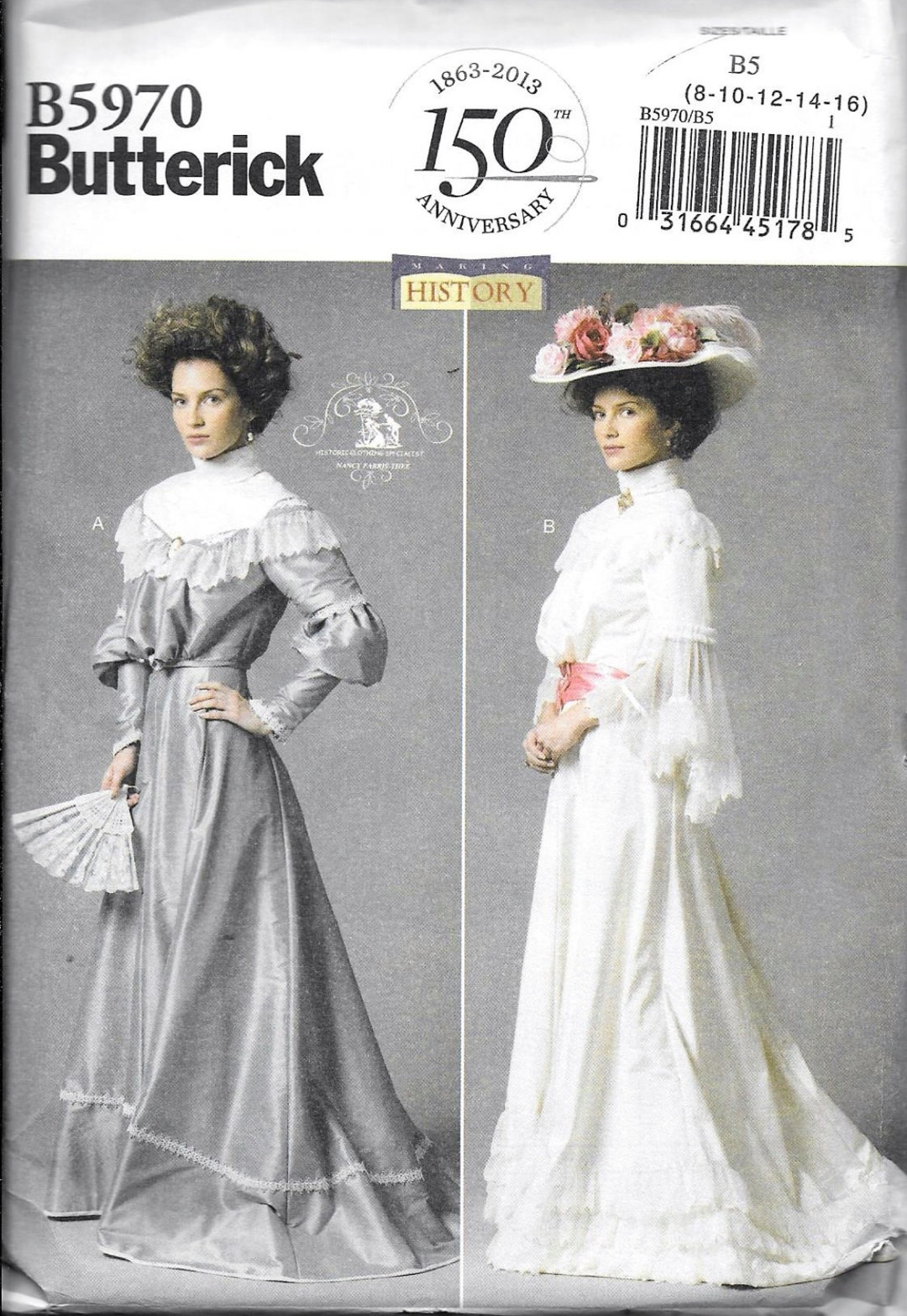 Butterick B5970 Victorian Titanic Downtown Abbey Costume 2-pc Dress Top ...