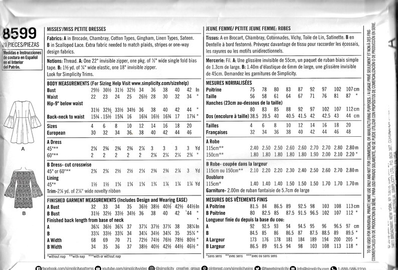 Simplicity 8599 Designer Cynthia Rowley Lace Evening Dress | Etsy