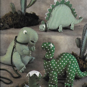 Vintage Simplicity 8378 Stuffed Dinosaurs by Shirley Botsford Sewing ...