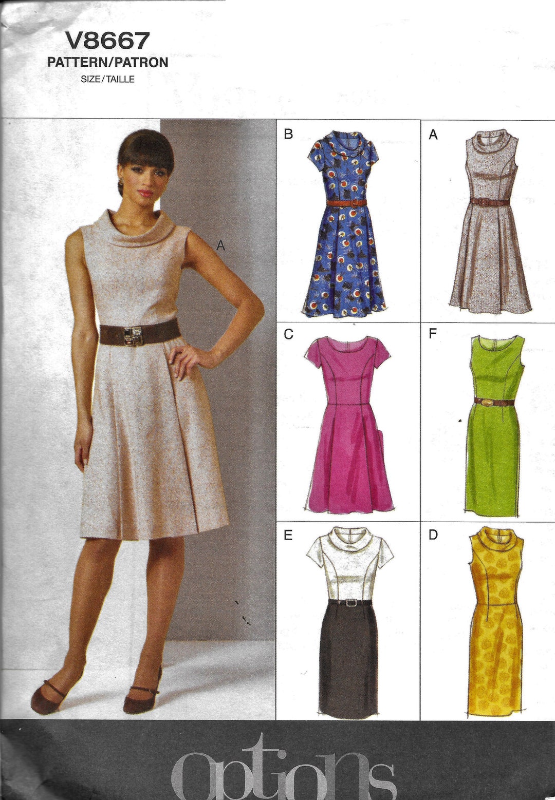 Vogue V8667 Fitted Dress Sewing Pattern 8667 UNCUT Size 8 10 - Etsy