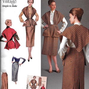 Simplicity 8507 Vintage 50s Side Back Pleated Slim Pencil Skirt and ...