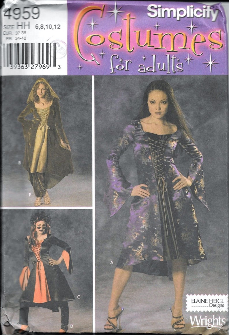 Simplicity 4959 Costume Pattern Steampunk Gypsy Maid Wench - Etsy