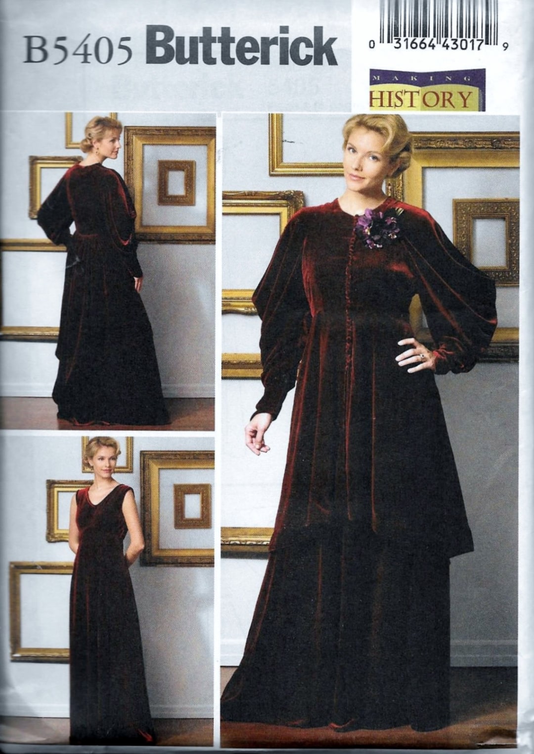 Butterick 5405 Edwardian Dress and Jacket Historical Costume Sewing ...