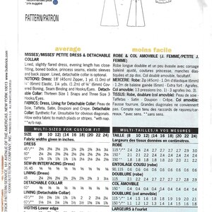 Butterick 6876 Evening Dress and Detachable Collar Sewing - Etsy