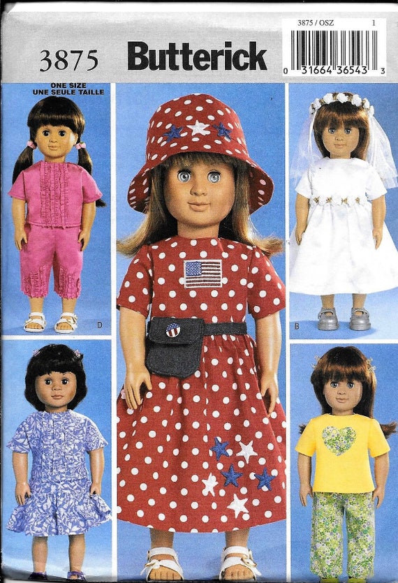 Sewing & Needlecraft Sewing Kits & How To Doll Clothes Butterick 3875 ...