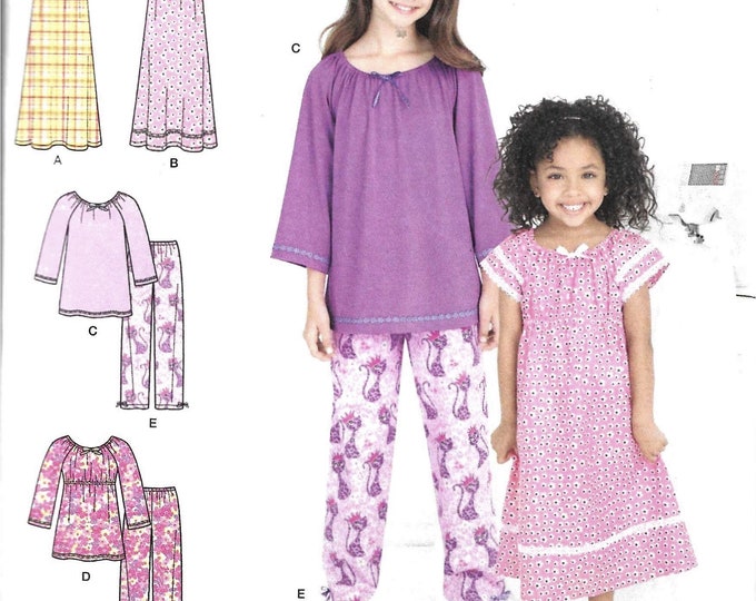 Simplicity 1722 Learn to Sew Girls Pajamas Sewing Pattern UNCUT Size 7 ...
