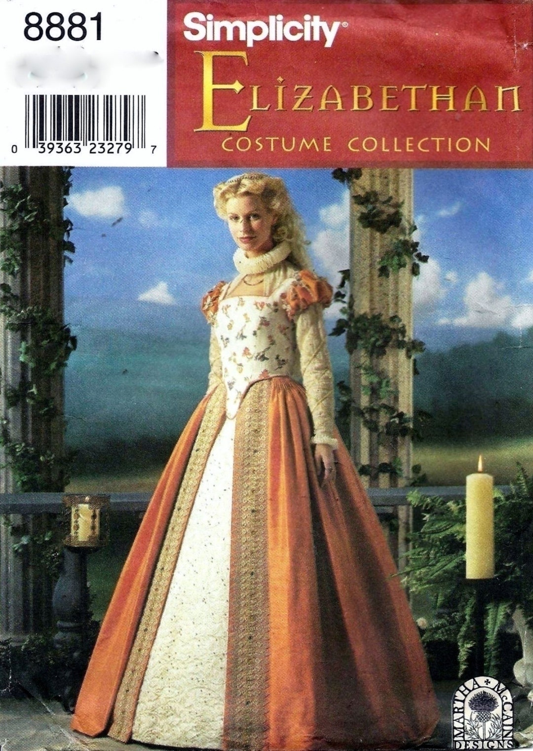 Simplicity 8881 Historical Elizabethan Dress Costume Gown Sewing ...