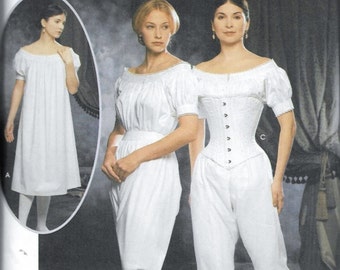 Simplicity 1139 Civil War Underwear Chemise Drawers Corset Historical ...