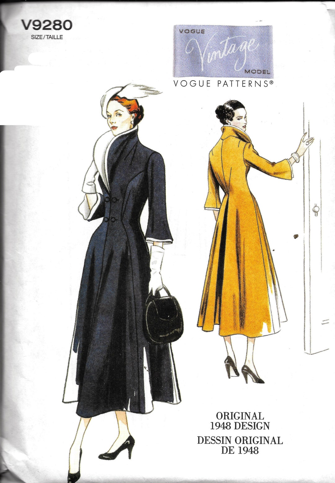 Vogue V1738/V9280 Post War Era Repro Wide Collar Fit & Flare Vintage ...