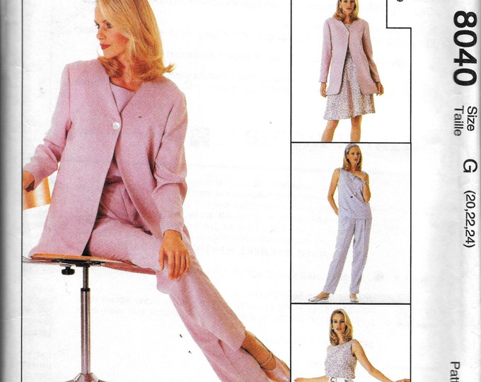 Simplicity 9320 HOAX Full Figure Jumper Dress, Jacket Coat Pants and ...