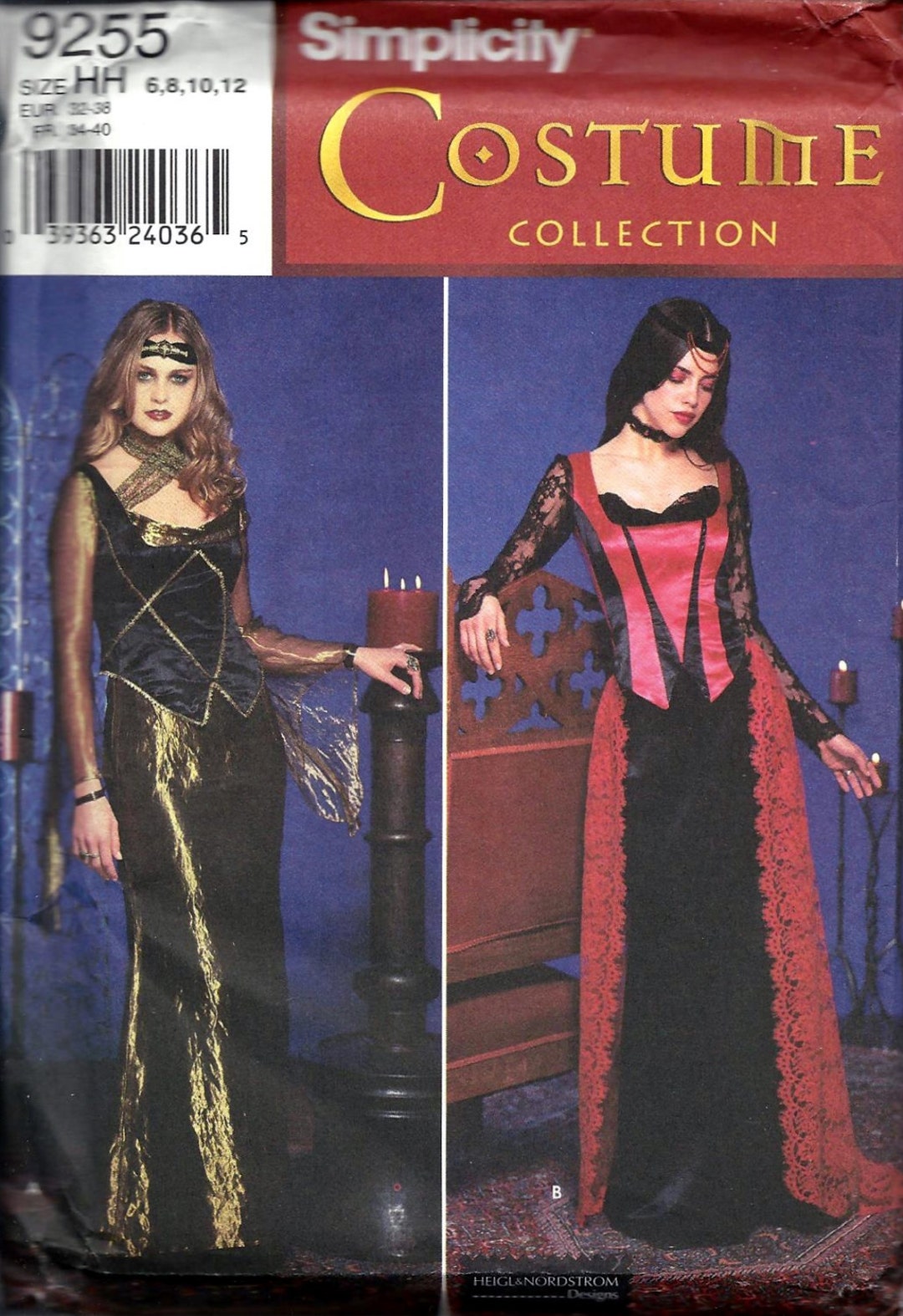 Simplicity 9255 Gothic Medieval Renaissance Dress Costume Sewing ...