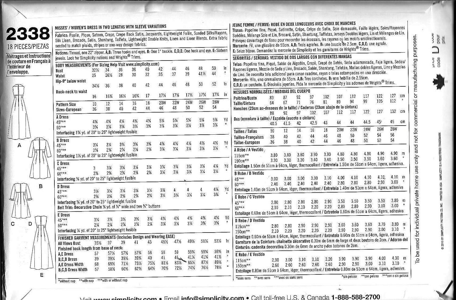 Simplicity 2338 Misses Day or Evening Dress Gown Sewing - Etsy