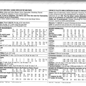 Simplicity 1722 Learn to Sew Girls Pajamas Sewing Pattern UNCUT Size 7 ...