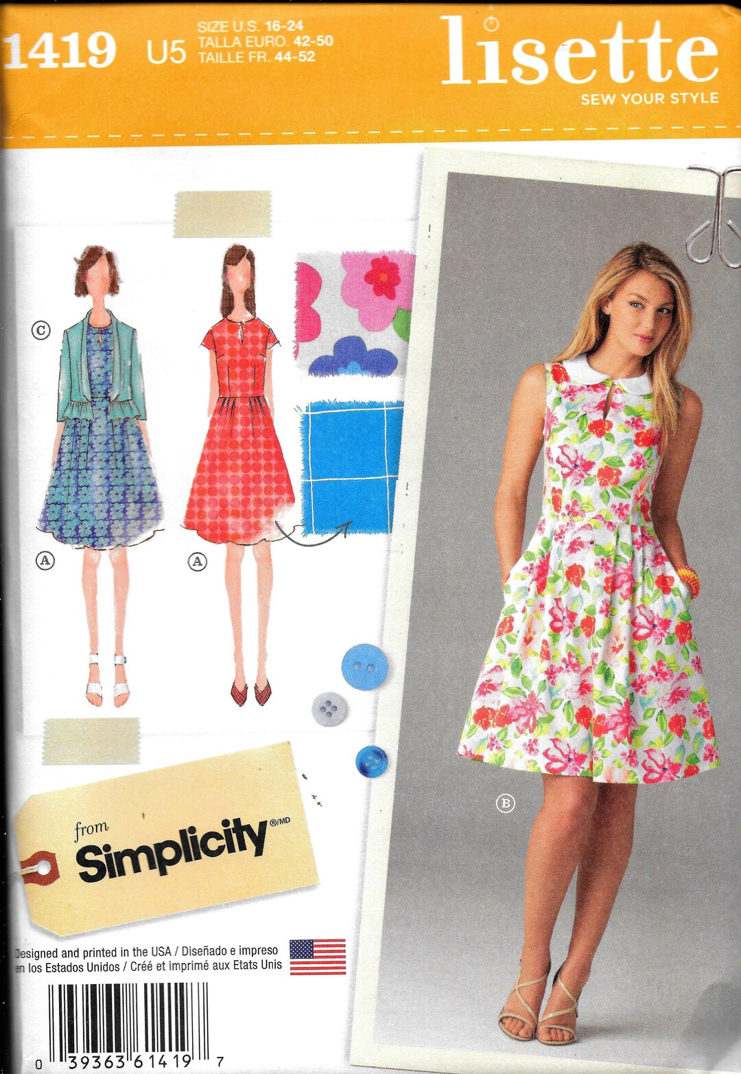 Simplicity 1419 Lisette Fitted Dress and Jacket Sewing Pattern UNCUT ...