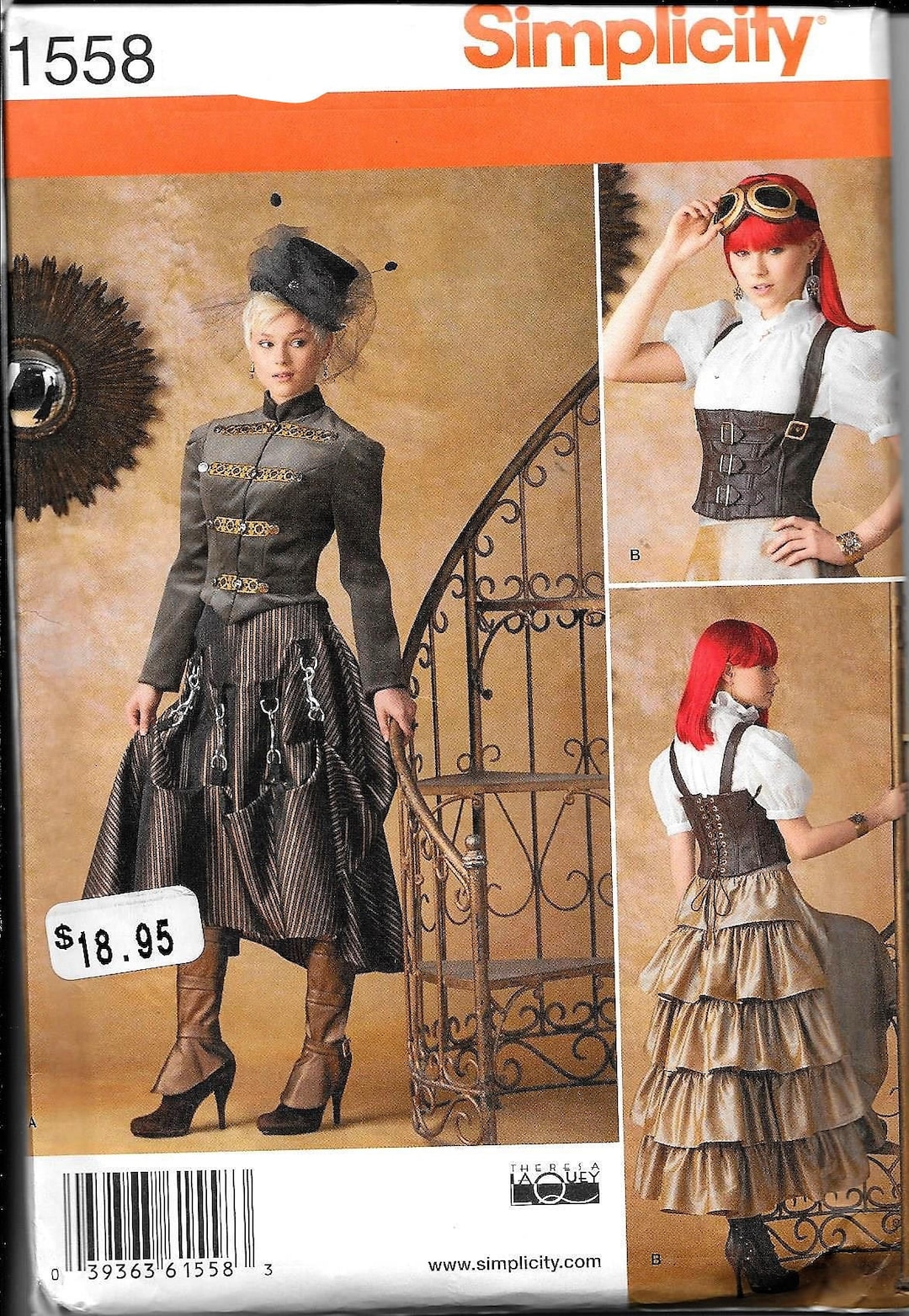 Simplicity 1558 Steampunk Skirts Jacket Spats Blouse Corset Cosplay ...