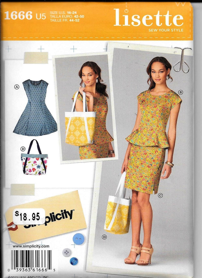 Simplicity Pattern 1666 LISETTE Dress Top W/peplum Pencil | Etsy