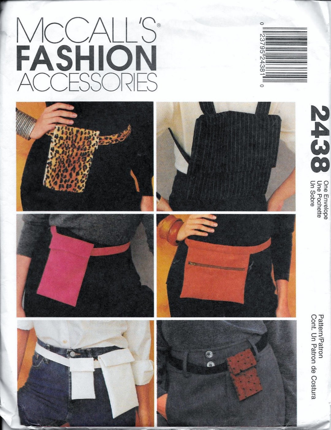 Mccall's 2438 Purse Backpack Belt Bags Fanny Pack Sewing Pattern UNCUT ...