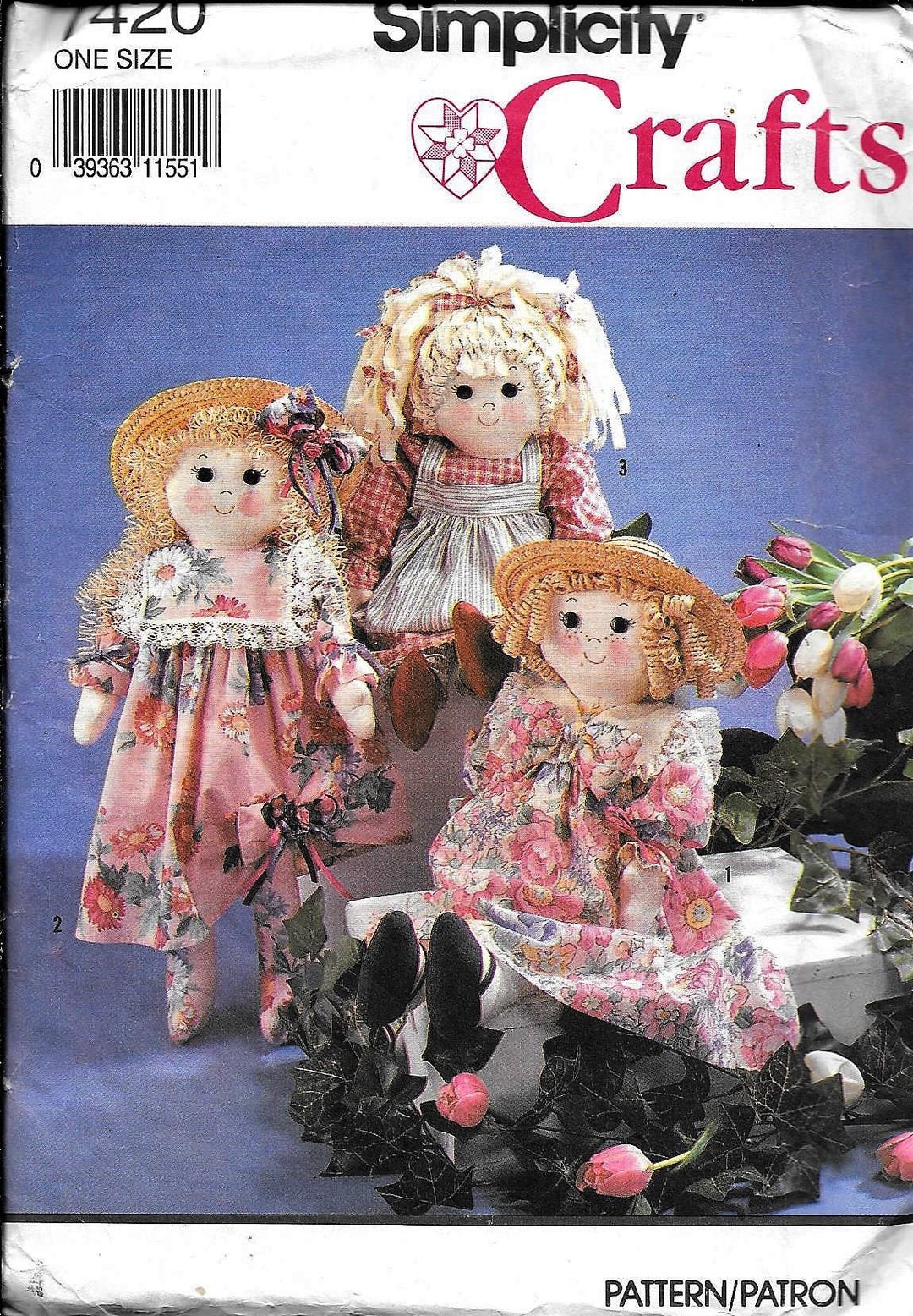 Simplicity Crafts 7420 Rag Doll & Clothes Pattern - Approx. 24" Tall - Etsy