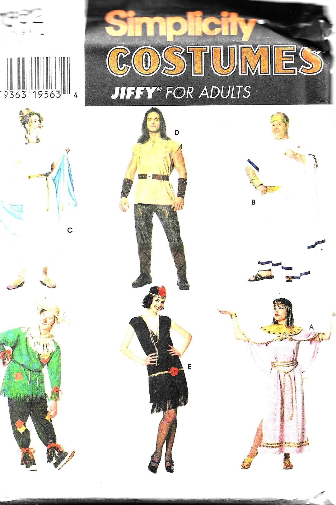 Simplicity 7382 Jiffy Costumes for Adults Sewing Pattern UNCUT Size S ...