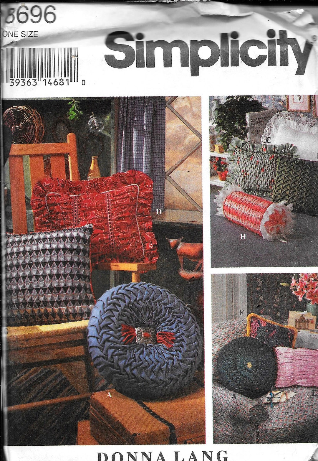 Simplicity 8696 Donna Lang Smocked Pillow or Bolster Sewing Pattern ...