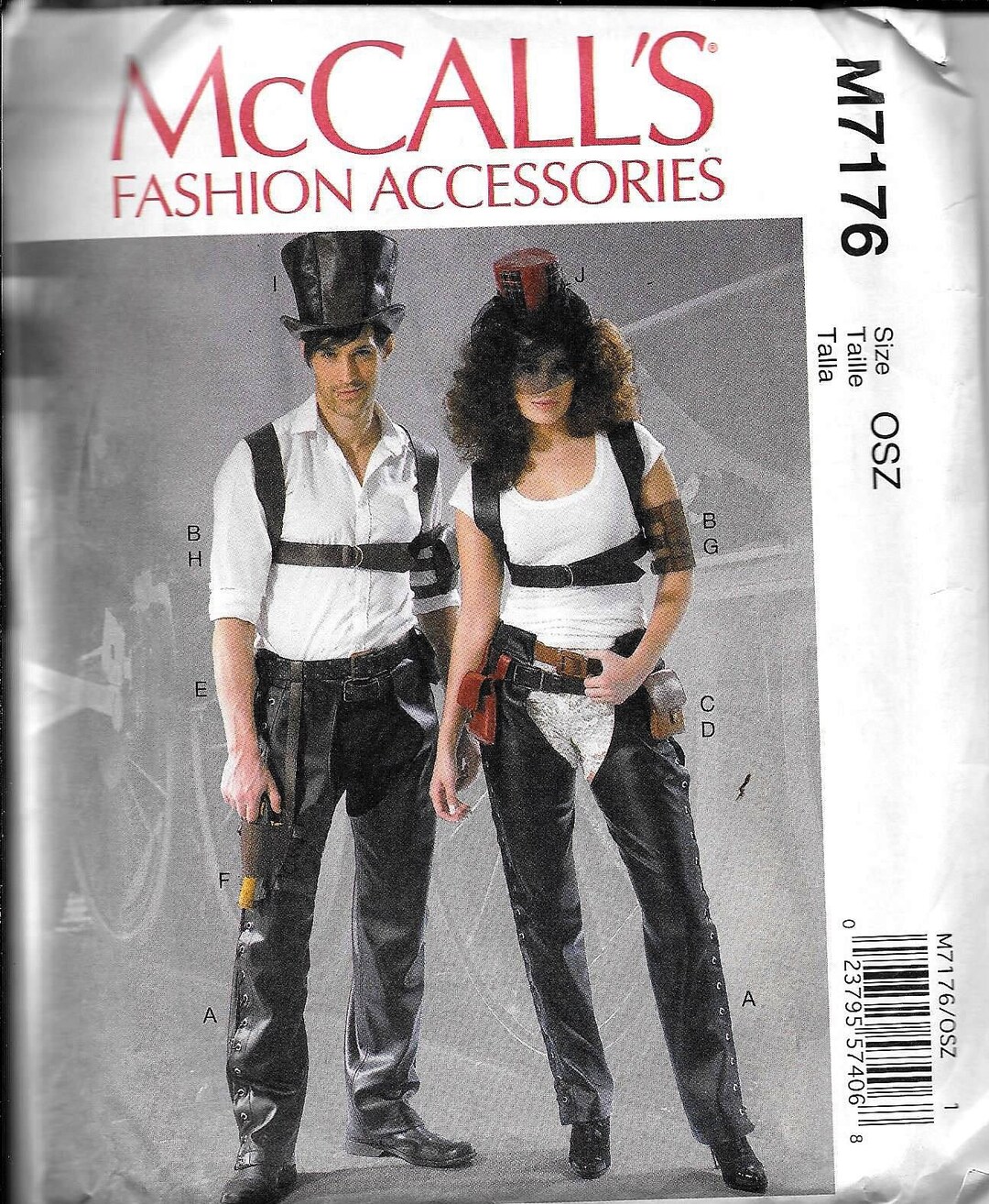 Mccall's M7176 Steampunk Chaps Pouches Holster Hats - Etsy