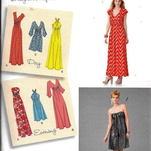 Simplicity 1804 Misses' Day or Evening Knit Strapless MAXI DRESS Halter ...