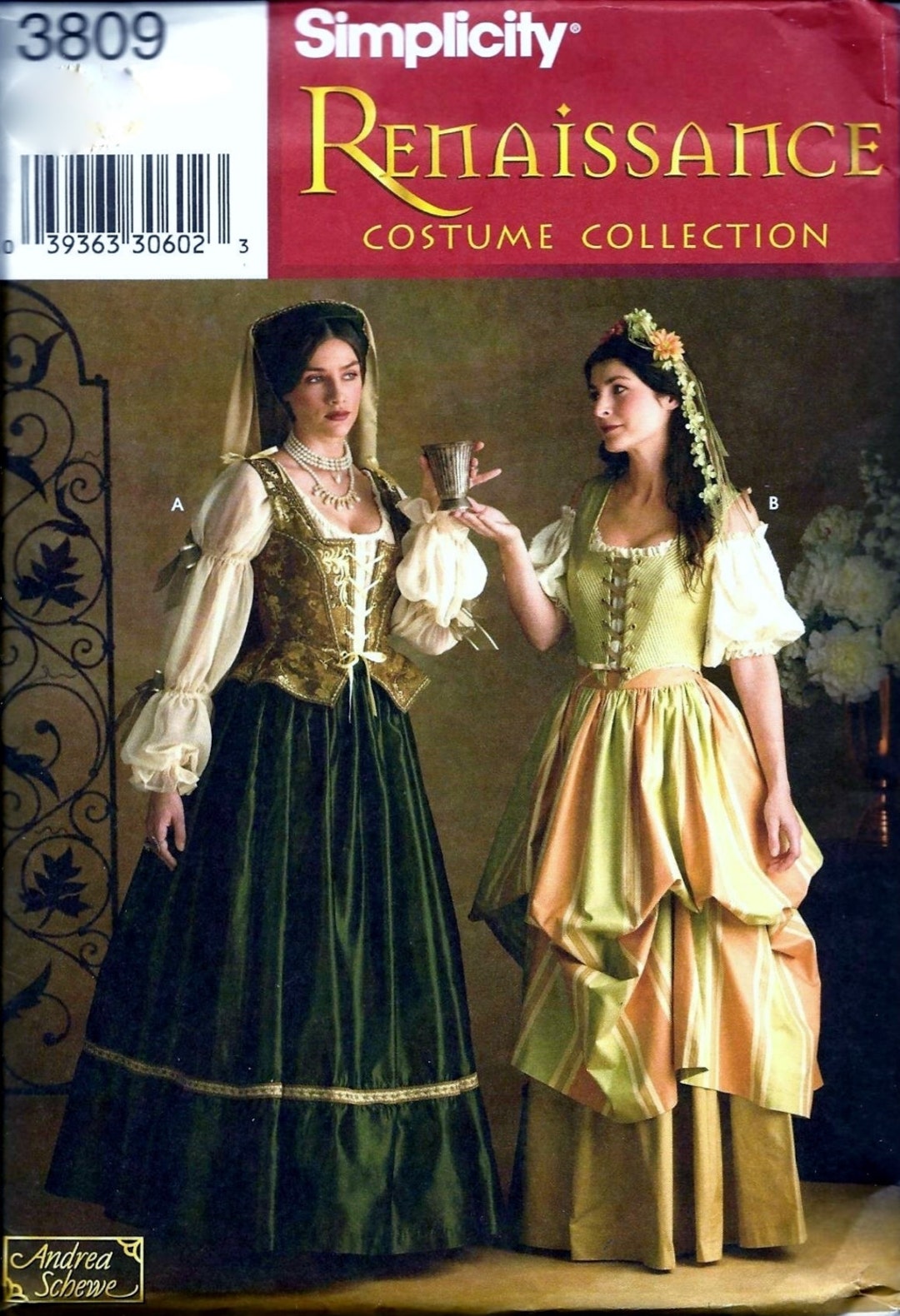 Simplicity 3809 Ladies Renaissance Medieval Tudor Costume Skirt Vest ...
