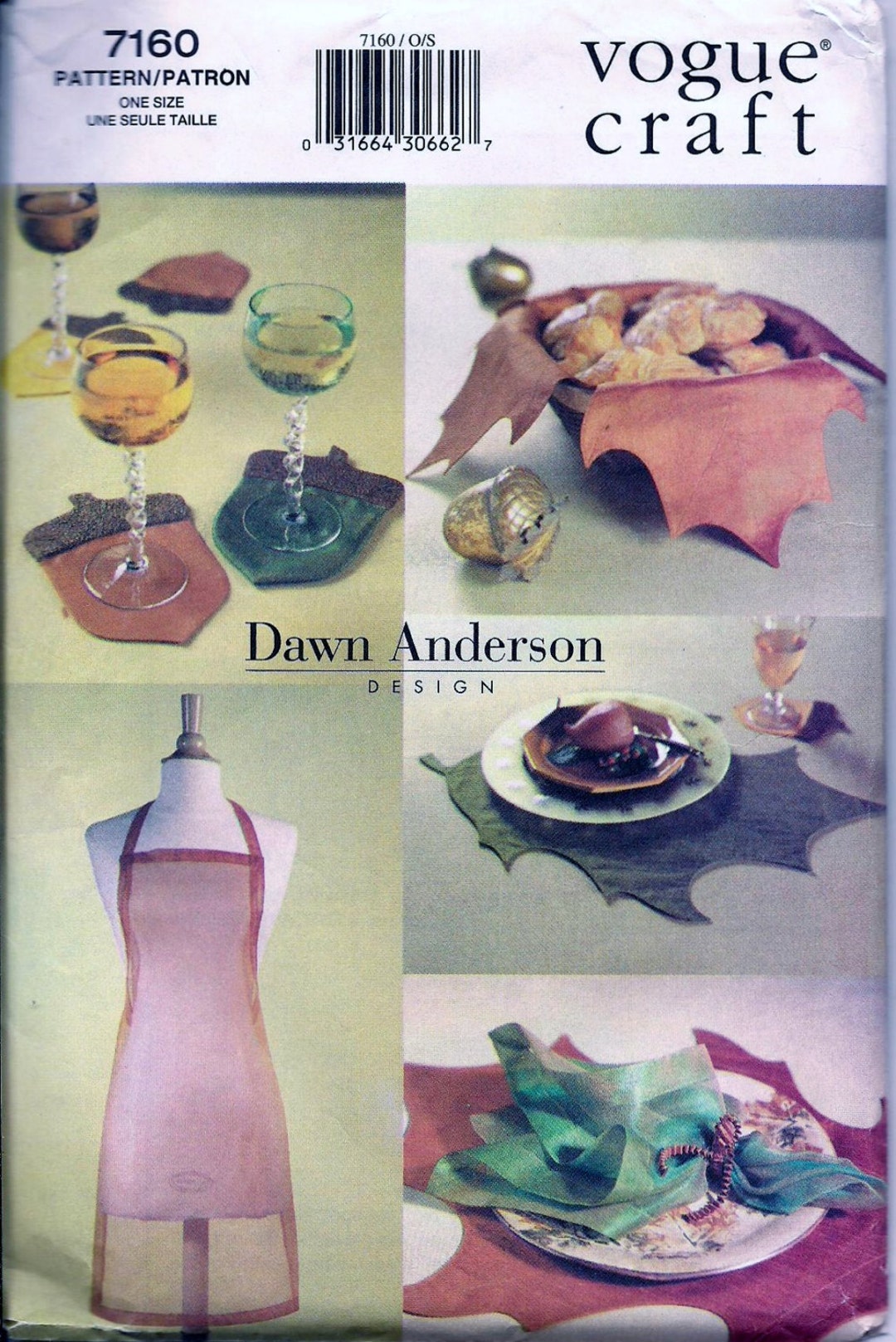 Vogue Craft Pattern 7160 Fall Harvest Table Decorations Leaf Acorn ...