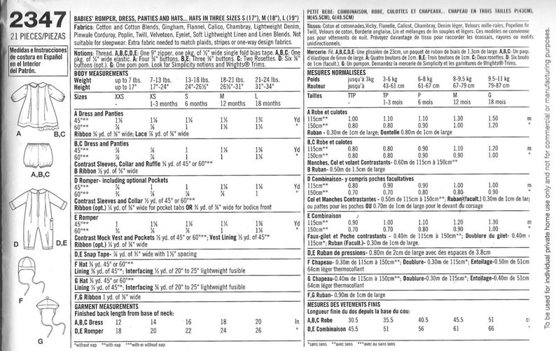 Simply Baby Simplicity Sewing Pattern 2347 Boy & Girl | Etsy